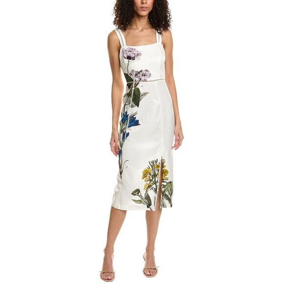 Ted Baker | Dresses | Ted Baker Womens Square Neck Midi Dress White ...